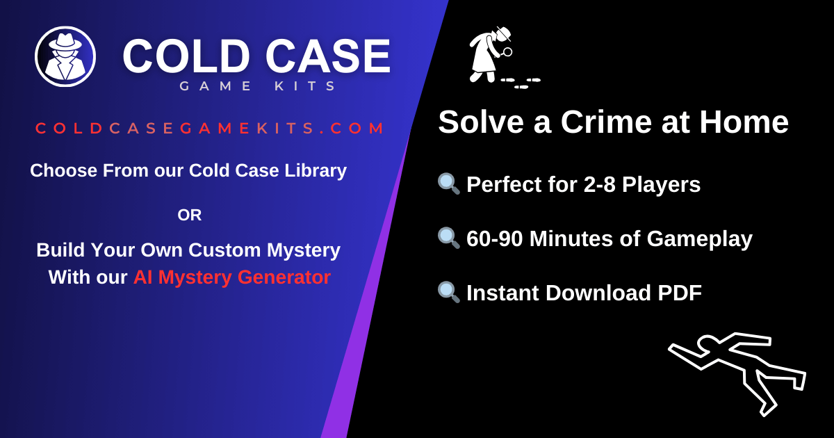 Cold Case Game Kits | Create or Buy Engaging Murder Mystery Game Kits